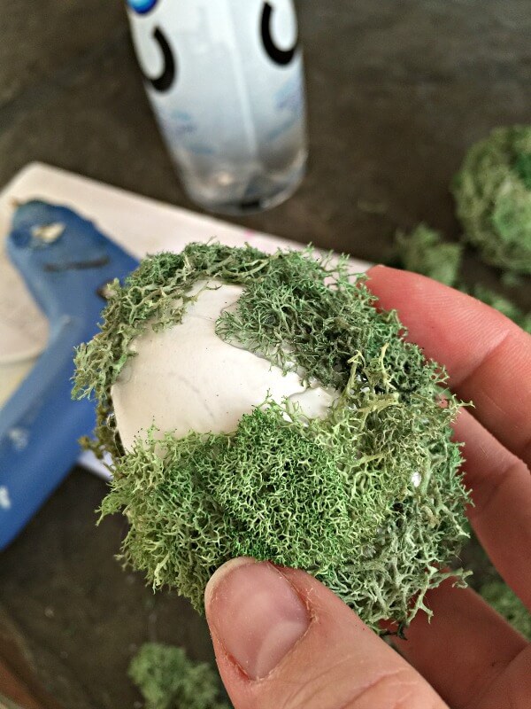 Farmhouse Spring Decor- DIY Moss Eggs - Twelve On Main