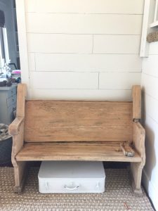 A Farmhouse Entryway and My Church Pew Bench - Twelve On Main