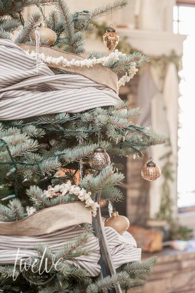 Neutral Farmhouse Style Christmas Tree - Twelve On Main