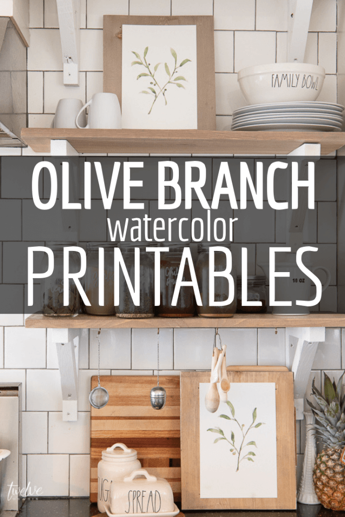 Handmade Watercolor Olive Branch Spring Printables! - Twelve On Main