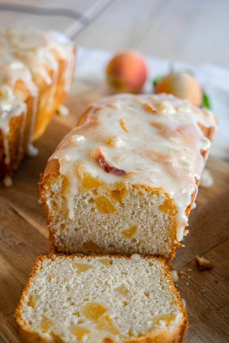 Easy Peach Bread Recipe with Peach Glaze - Twelve On Main