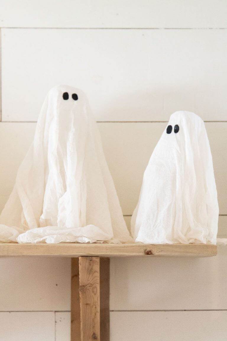 Easy Cheesecloth Ghost Halloween Craft - Twelve On Main