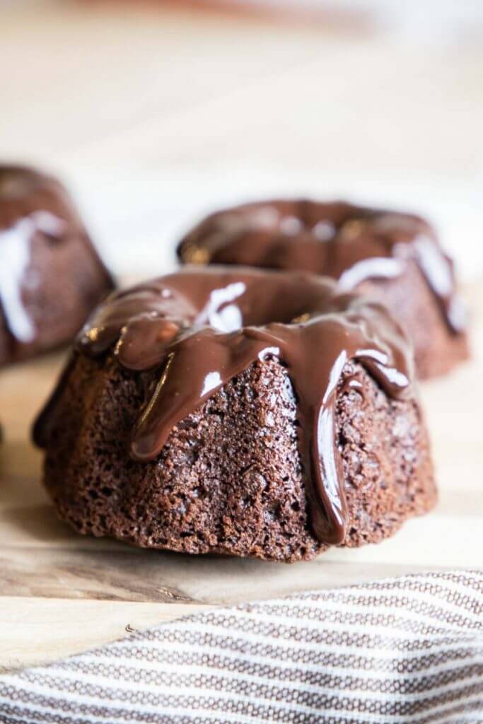 Easy Sourdough Double Chocolate Mini Bundt Cakes - Twelve On Main